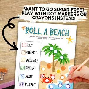 Roll-a-beach Candy Dice Game, Easy Summer Party Game for Kids, Roll a ...