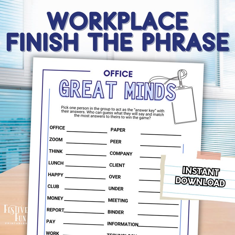 Great Minds Think Alike, Office Finish the Phrase Game for Boss and ...