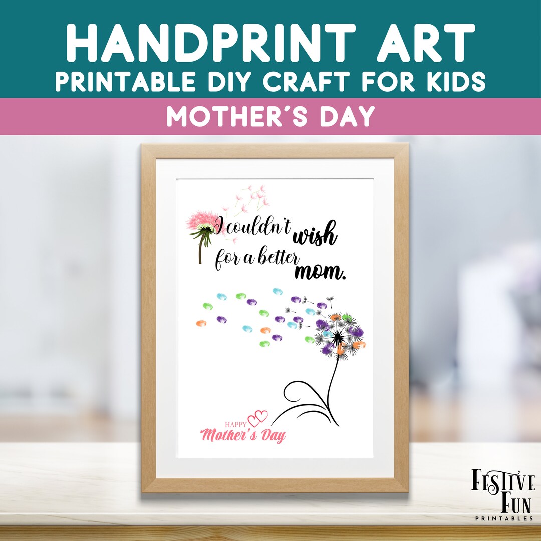 Dandelion Mother's Day Handprint Crafts for Kids, Printable DIY ...