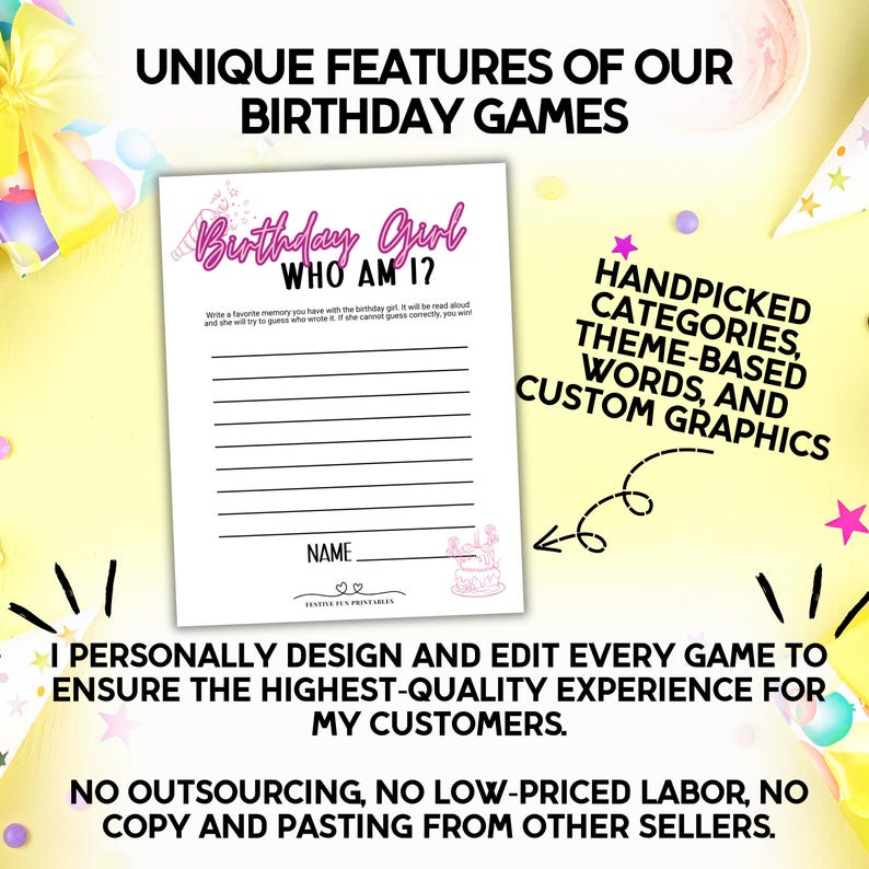 Guess the Guest Birthday Girl Edition, A Memorable Moments Who Am I ...