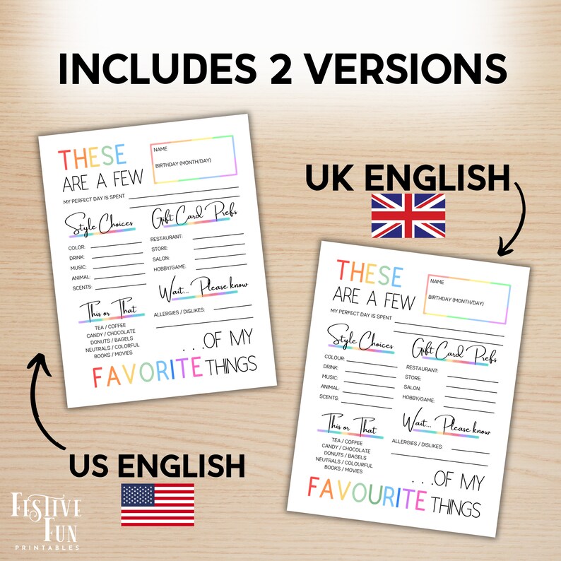 Teacher Favorite Things Questionnaire, Student Back to School Get to ...