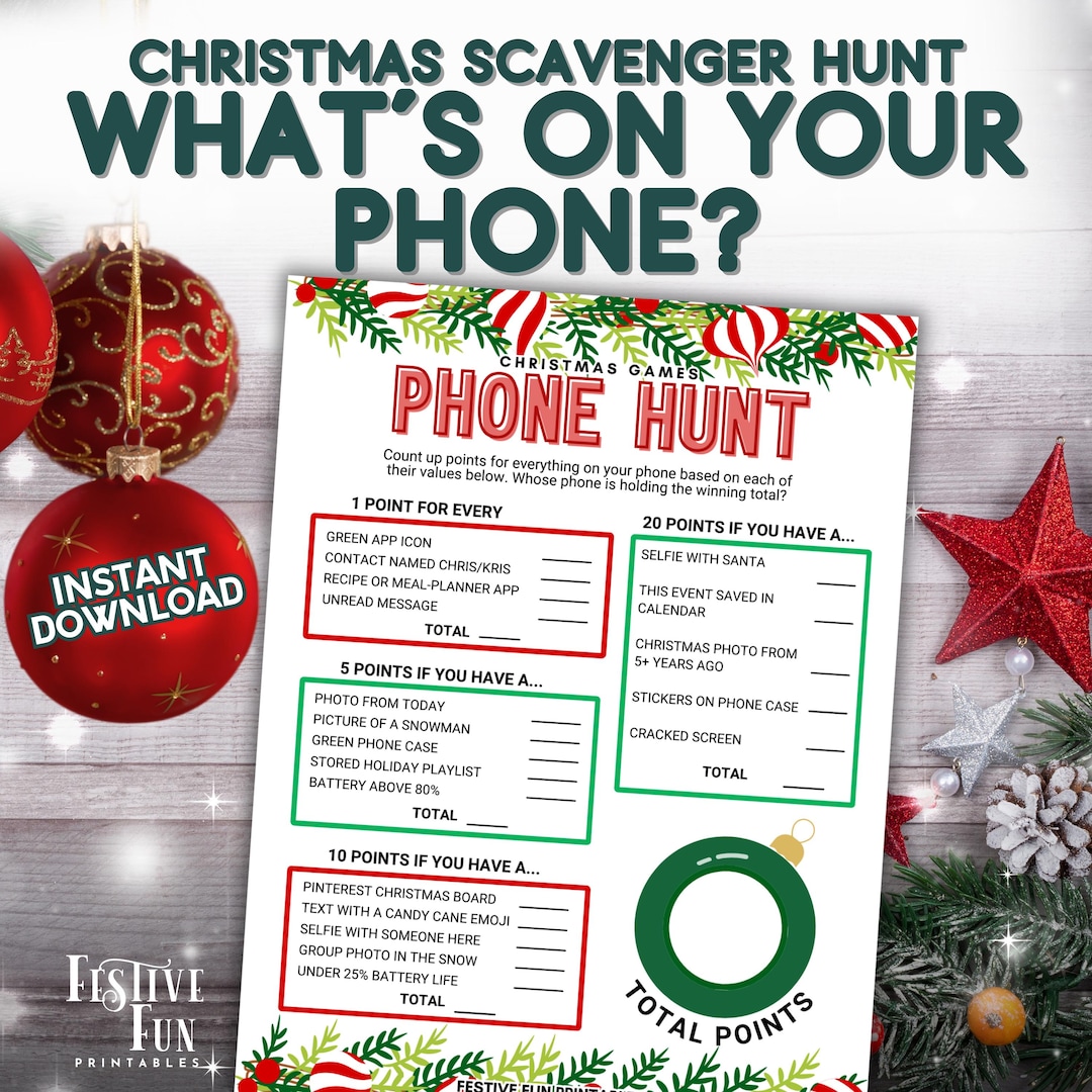 What's on Your Phone Christmas Edition, Printable Friendsmas Phone ...