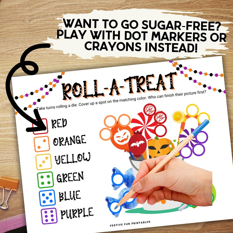 Roll-a-treat Halloween Candy Dice Game, Easy Classroom Party Game for ...