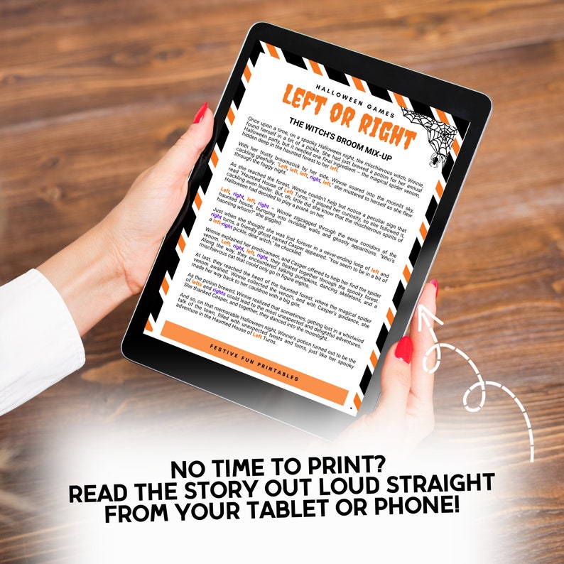 Witch's Broom Halloween Left Right Story, Printable Pass the Pumpkin or ...
