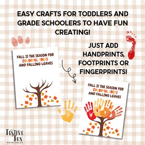 Fall Handprint Craft Bundle for Kids, 16 Printable Fingerprint Art ...