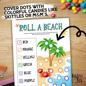 Roll-a-beach Candy Dice Game, Easy Summer Party Game for Kids, Roll a ...