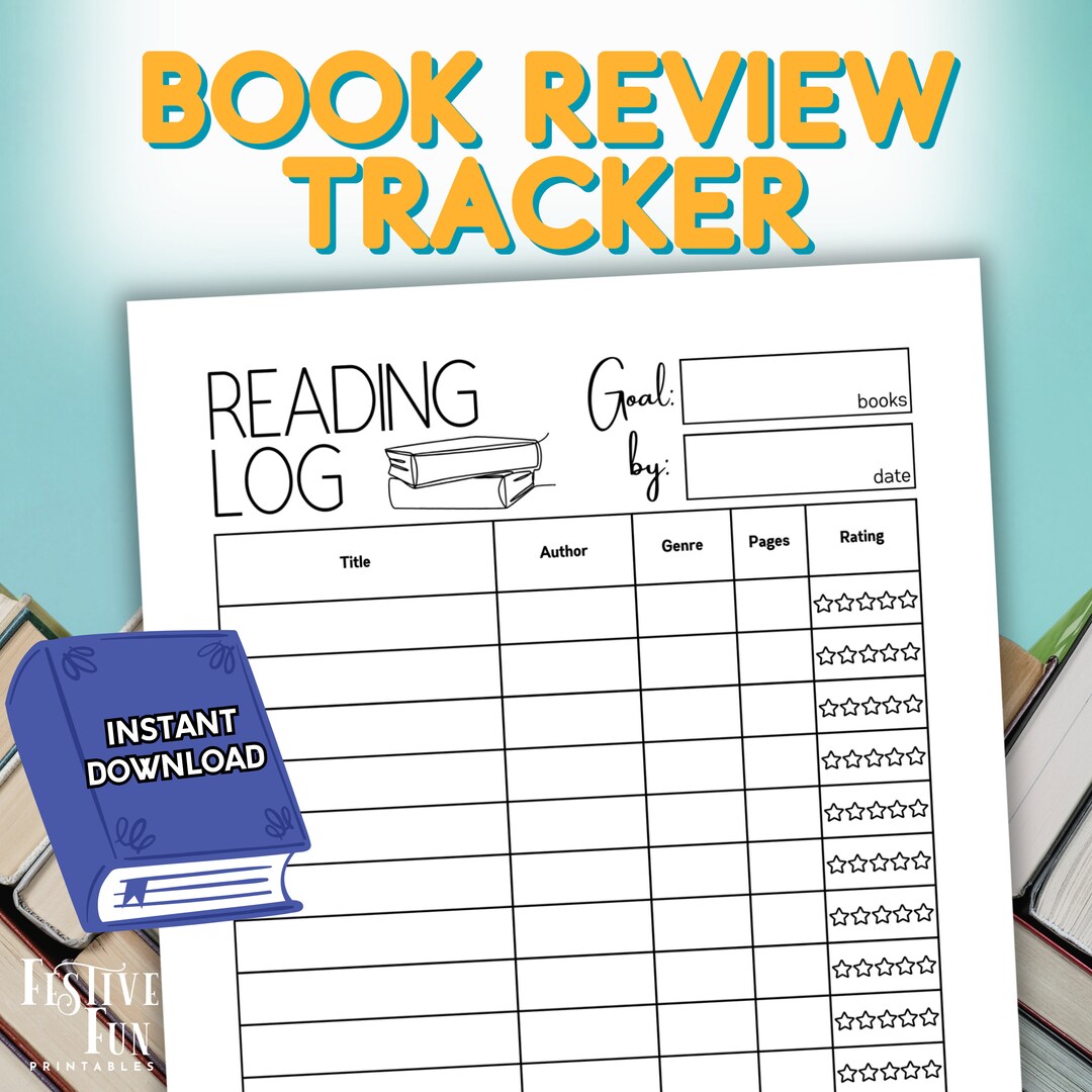 Reading Log for Book Lovers, Printable Planner and Tracker for Book ...