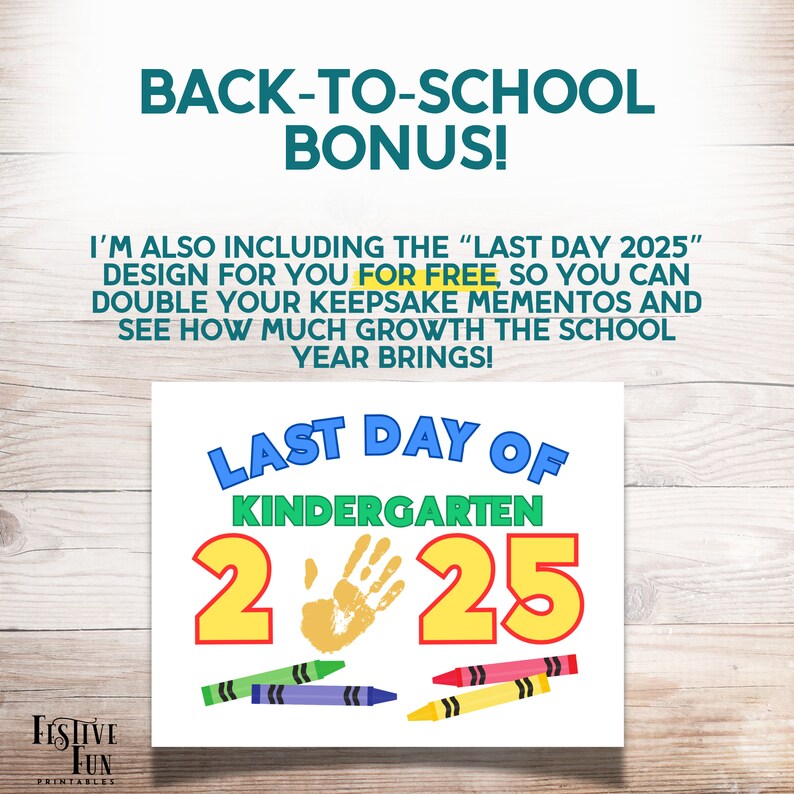 First Day of Kindergarten 2024 Printable Handprint Art Craft, Back to ...