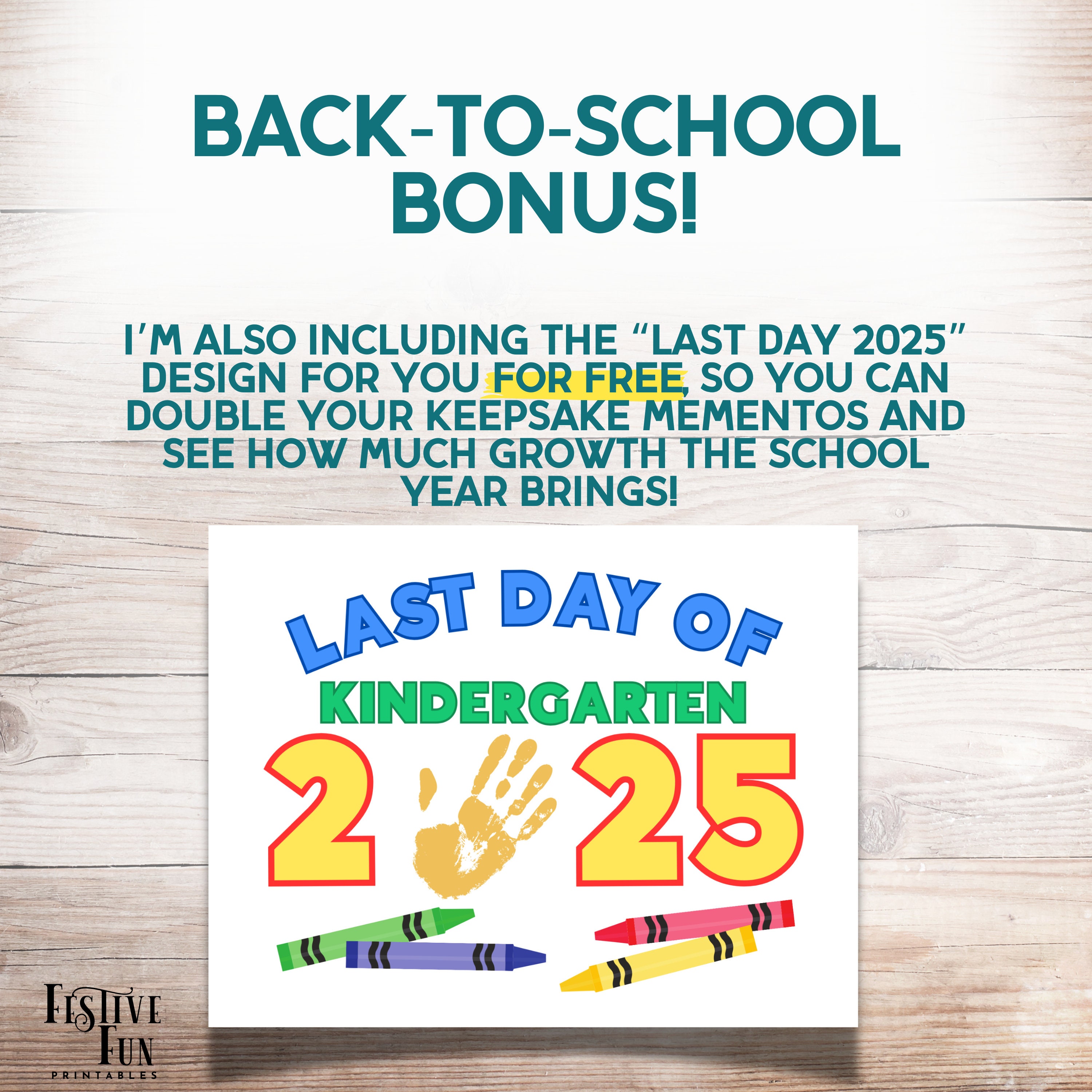First Day of Kindergarten 2024 Printable Handprint Art Craft, Back to ...