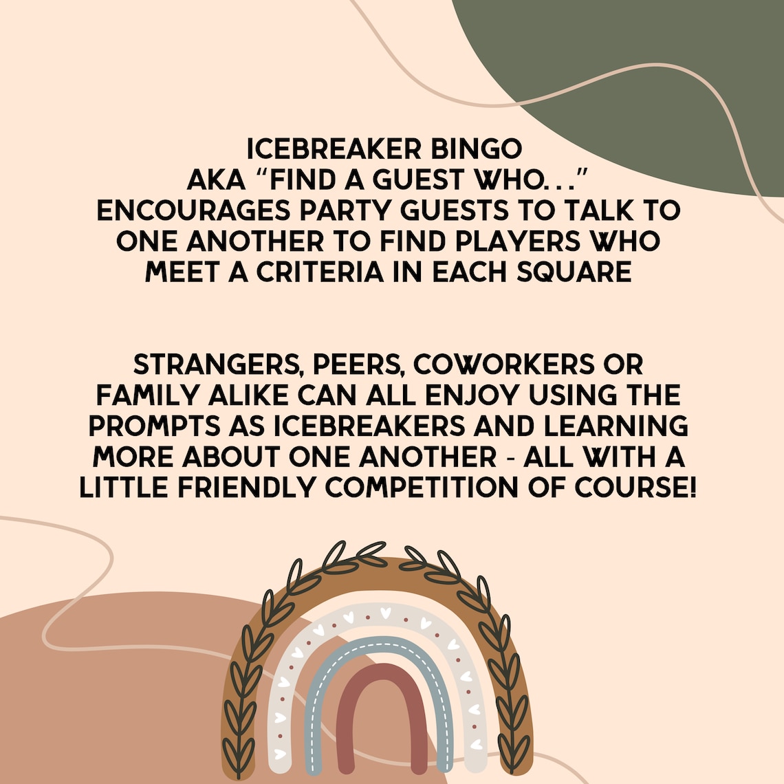 Find A Guest Icebreaker Bingo, Mix and Mingle Conversation Starter ...