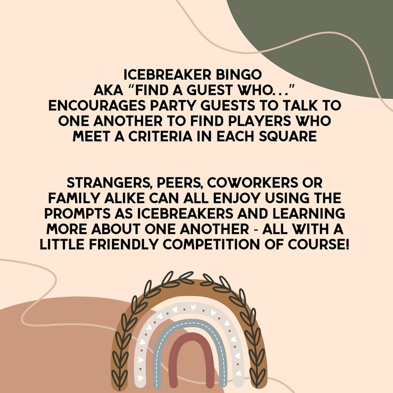 Find Someone Who Icebreaker Bingo, Mix and Mingle Conversation Starter ...