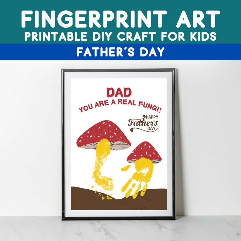 Fun-guy Pun Father's Day Handprint Crafts for Kids, Printable DIY ...