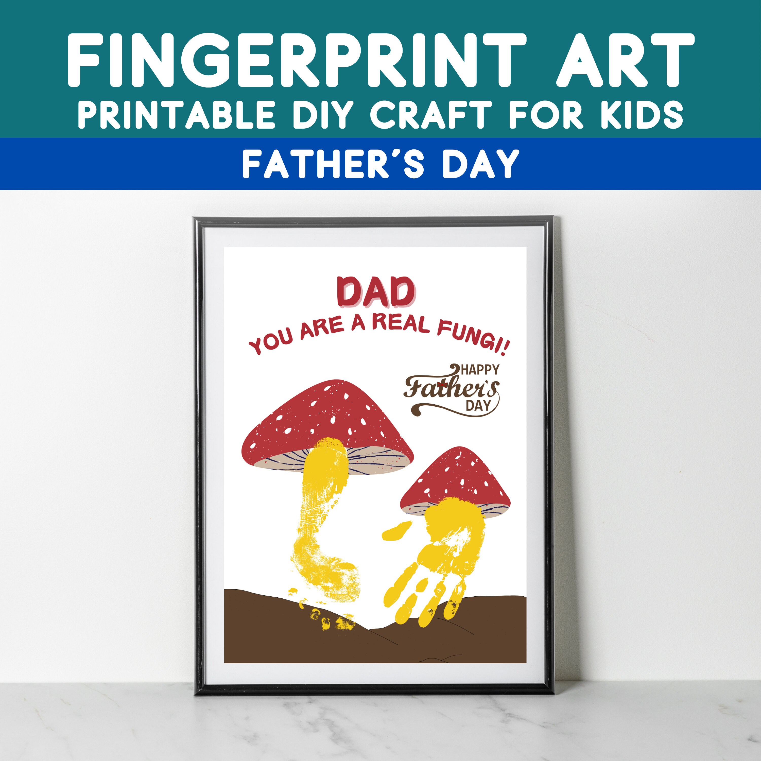 Fun-guy Pun Father's Day Handprint Crafts for Kids, Printable DIY ...