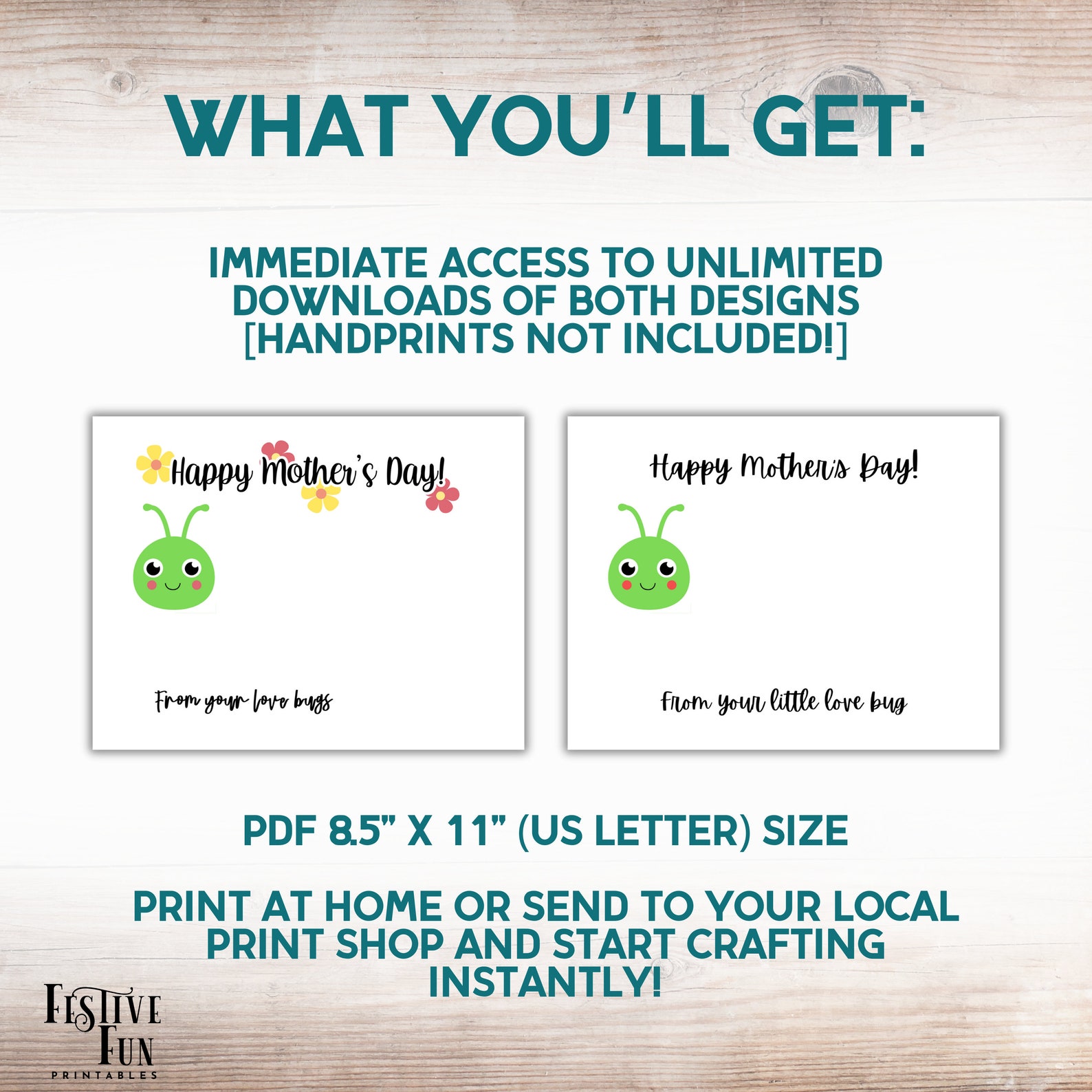 Love Bug Mother's Day Handprint From Siblings, Printable DIY ...