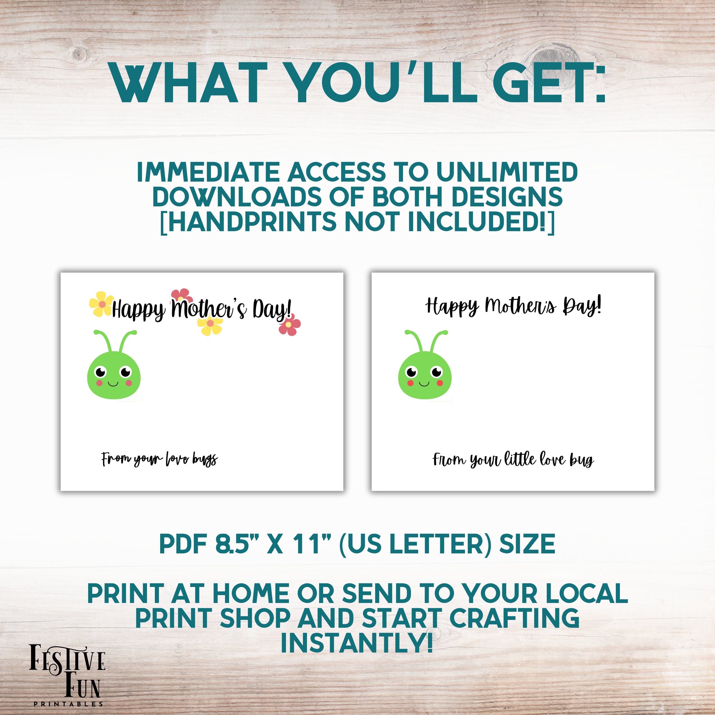 Love Bug Mother's Day Handprint From Siblings, Printable DIY ...