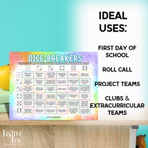 Fun Dice Icebreakers Back to School Activity, Roll the Dice ...
