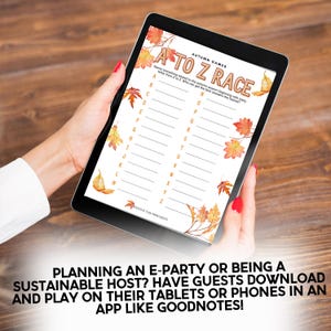 Fall A to Z Race Autumn Themed Word Game, Printable Trivia Activity for ...