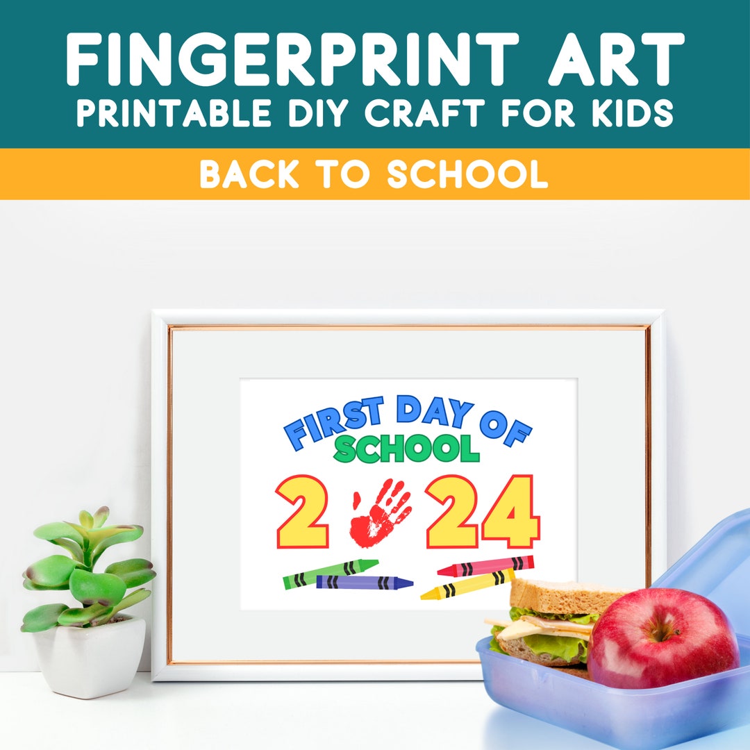 First Day of School 2024 Printable Handprint Art Craft, Back to School ...