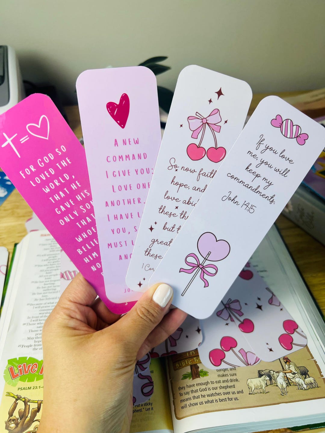 Christian Bookmark Set: Bible Verse Laminated Bookmarks, Faith Gift - Etsy