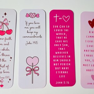 Love Bookmarks | Cherry and Bows, Hearts and Lollipop | Christian ...