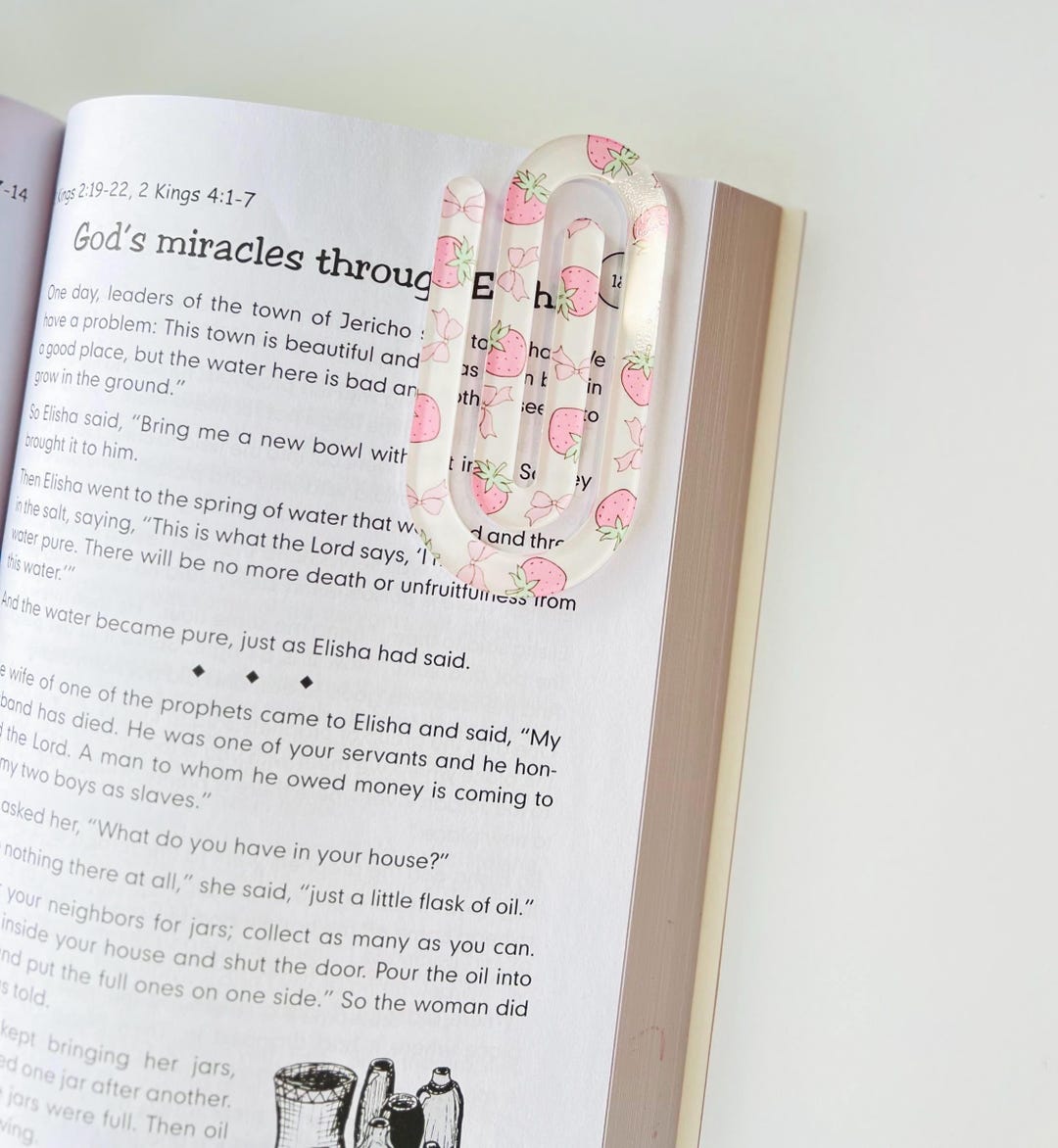 Strawberry Acrylic Bookmark | 2x4” Cute Pink Book Lover Gift ...