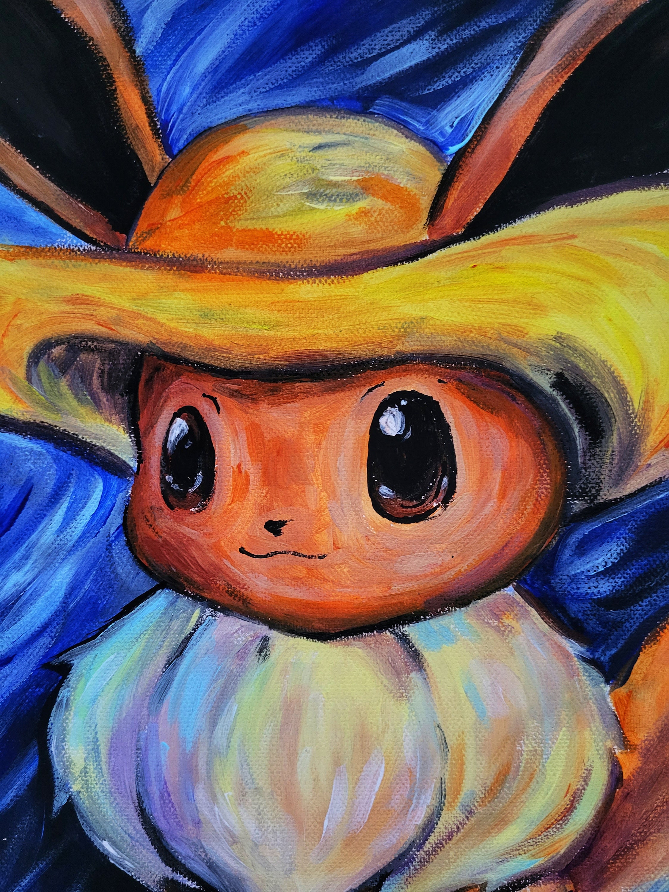 Pokemon Art Painting Pikachu Eevee Pokemon in Van Gogh - Etsy