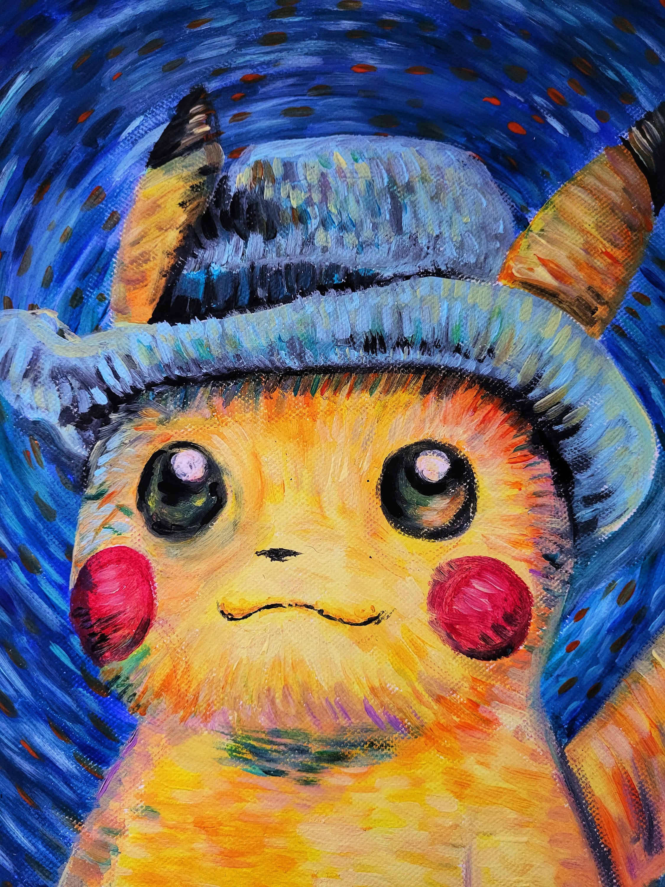 Pokemon Art Painting Pikachu Eevee Pokemon in Van Gogh - Etsy
