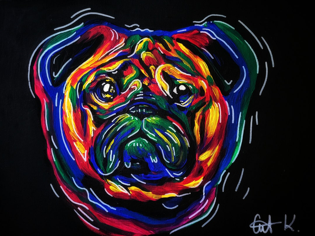 Art Print Pug Pop Art Mural Wall Art Dog Animal Motif print Posters - Etsy