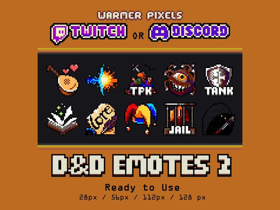 Pixelart D&D Emotes (set 2) - Twitch/discord - Etsy