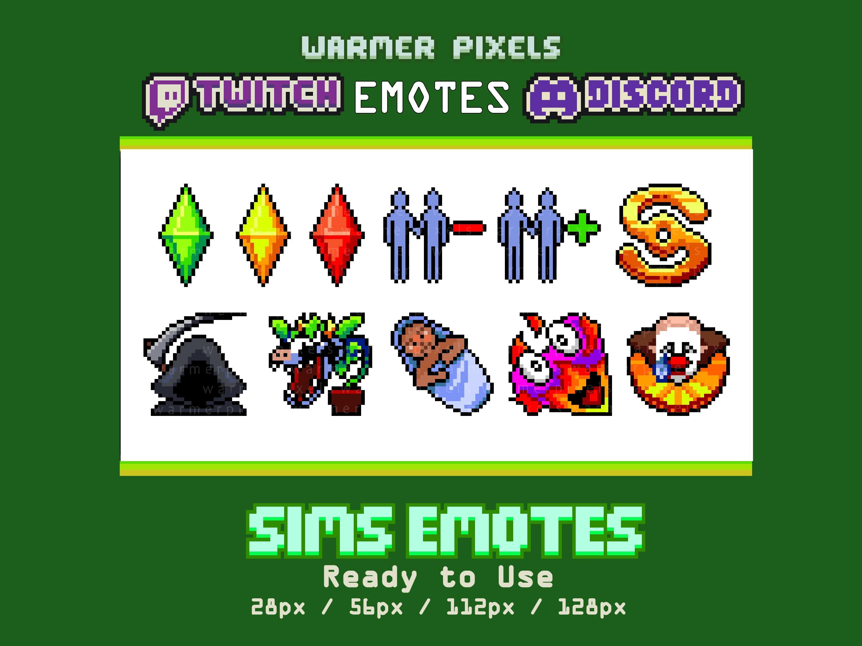 Pixelart Sims 2/3/4 Twitch/discord Emotes - Retro Style Gaming Icons ...