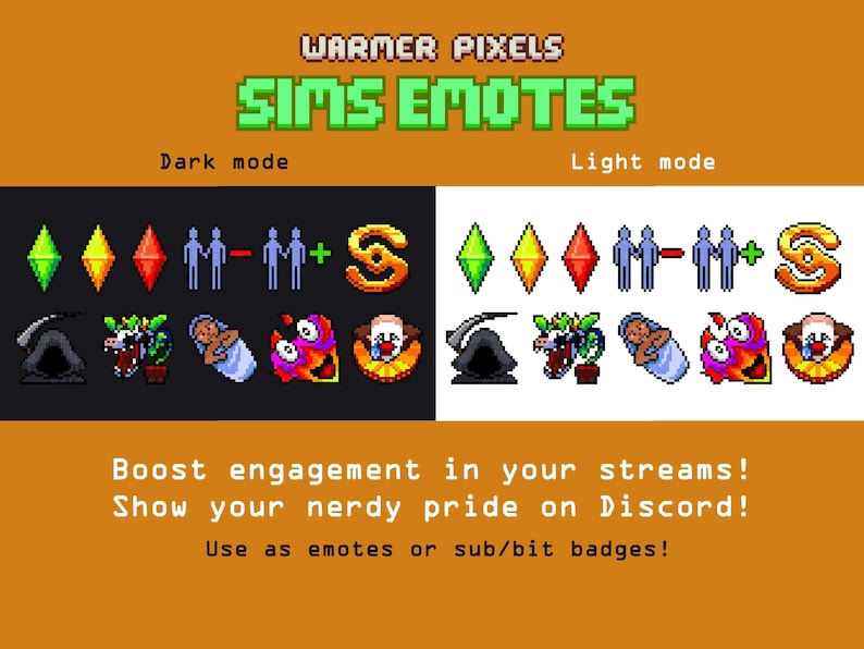 Pixelart Sims 2/3/4 Twitch/discord Emotes - Retro Style Gaming Icons ...