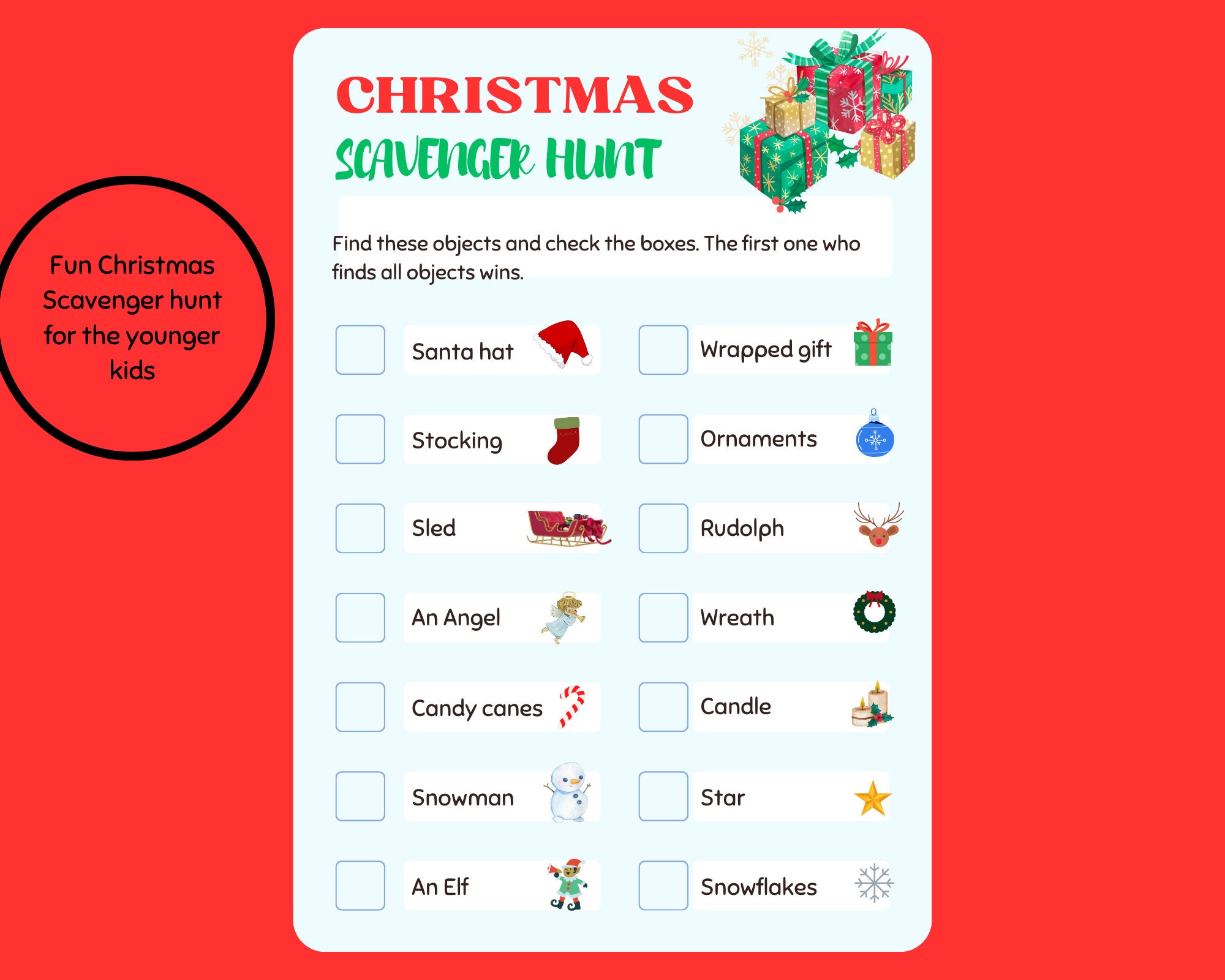 Christmas Scavenger Hunt for Kids - Etsy