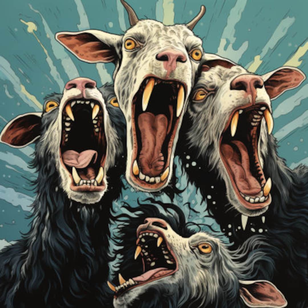 Animated Screaming Goats Digital Art Print Screaming Goats Photo ...