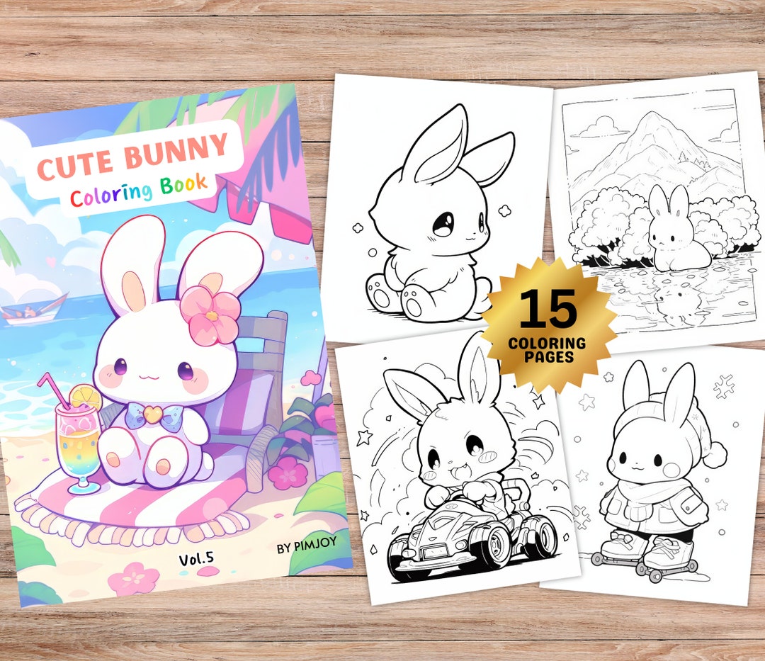 Cute Bunny Coloring Pages for Kids, Bunny Coloring Pages Printable ...
