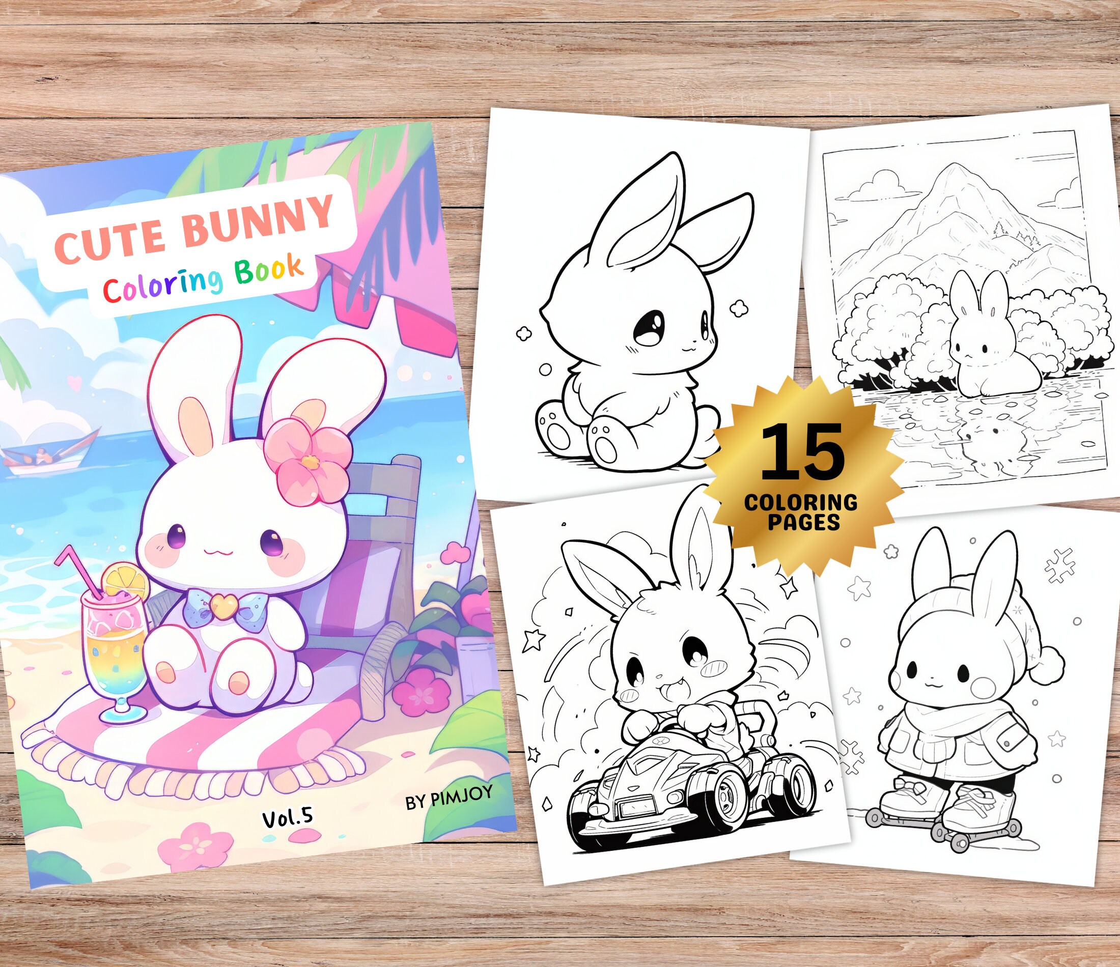 Cute Bunny Coloring Pages for Kids, Bunny Coloring Pages Printable ...
