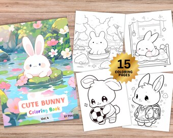 Cute Bunny Coloring Pages for Kids, Bunny Coloring Pages Printable ...