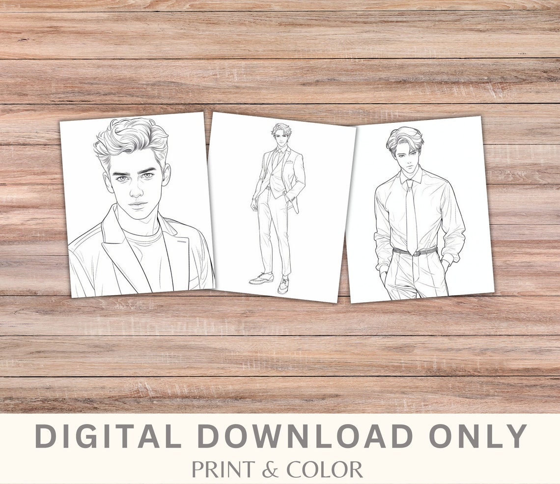 Handsome Men Coloring Pages for Adults, Men Coloring Pages Printable ...