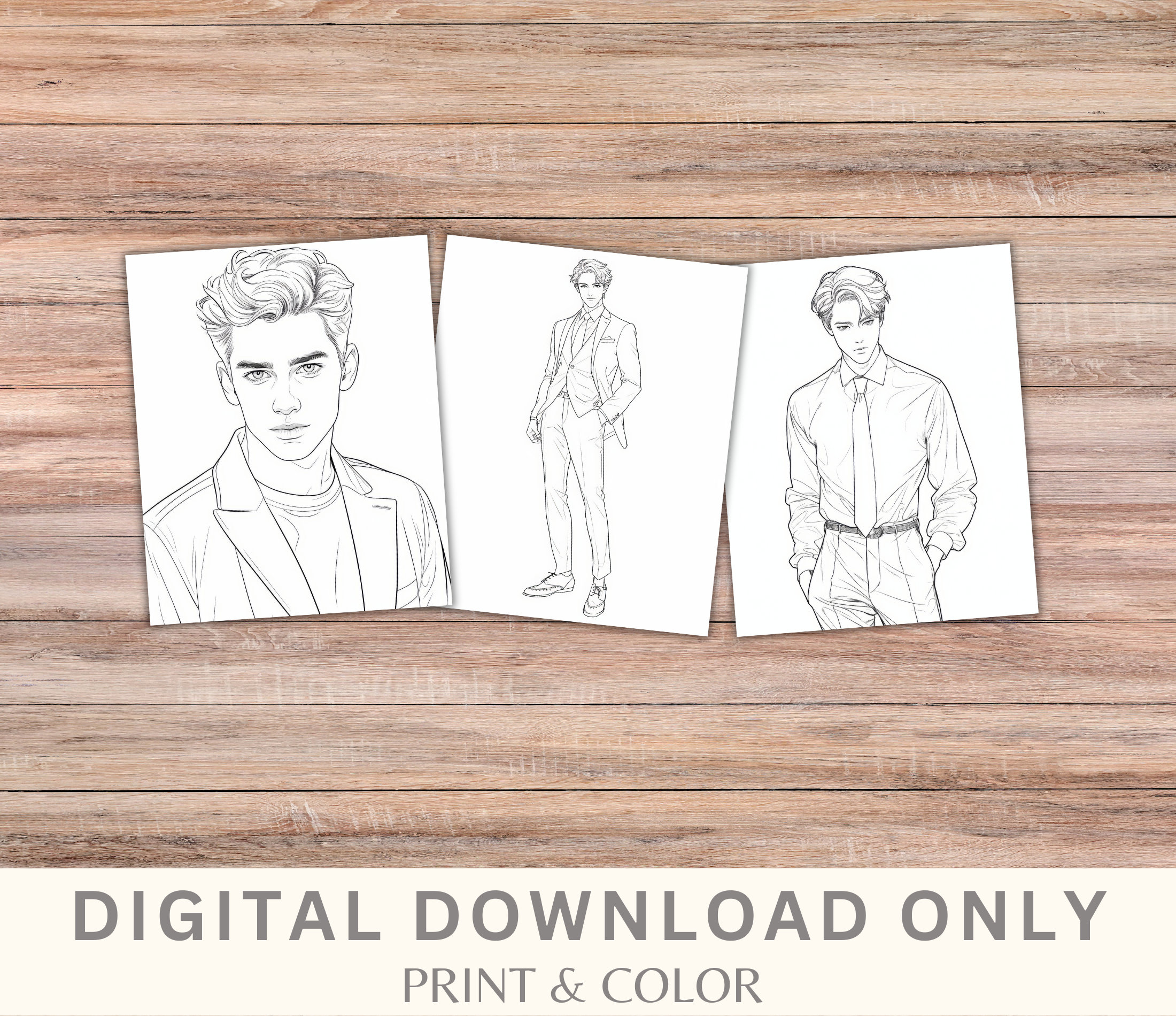 Handsome Men Coloring Pages for Adults, Men Coloring Pages Printable ...