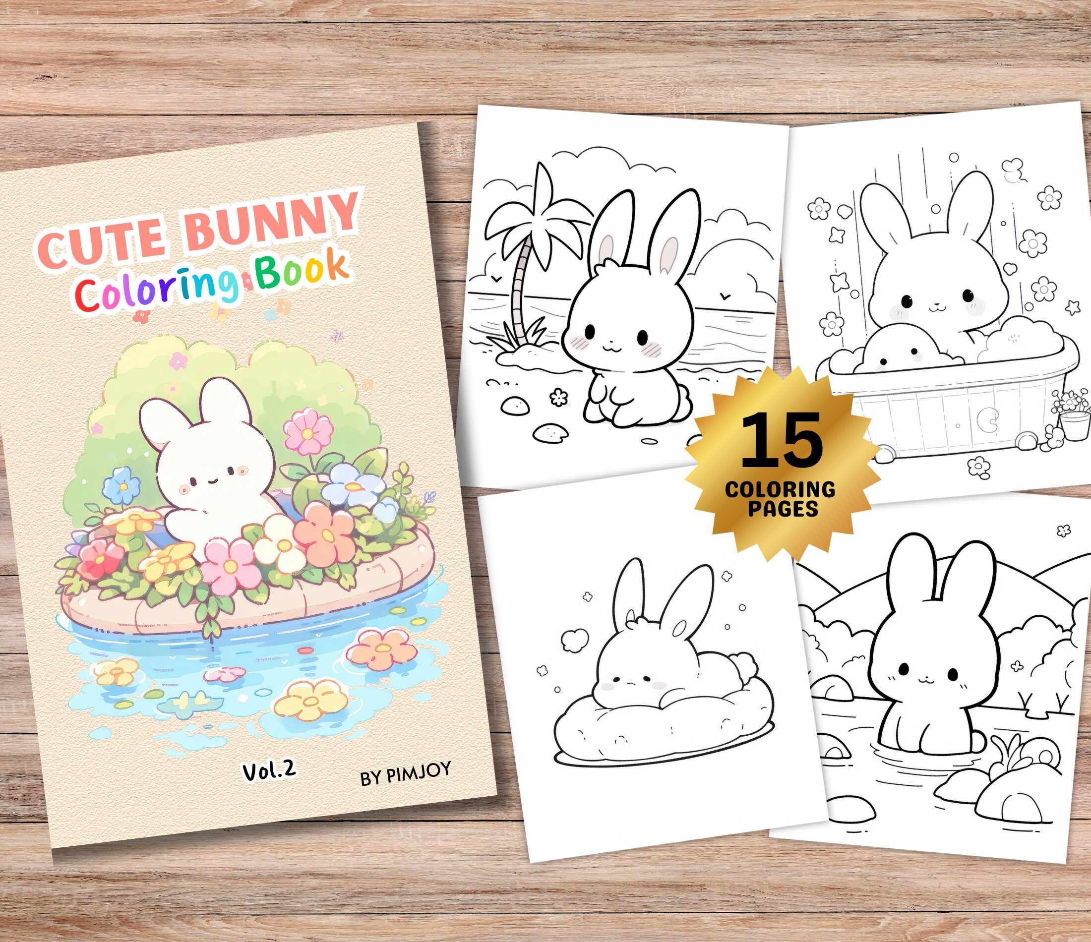 Cute Bunny Coloring Pages for Kids Bunny Coloring Pages - Etsy
