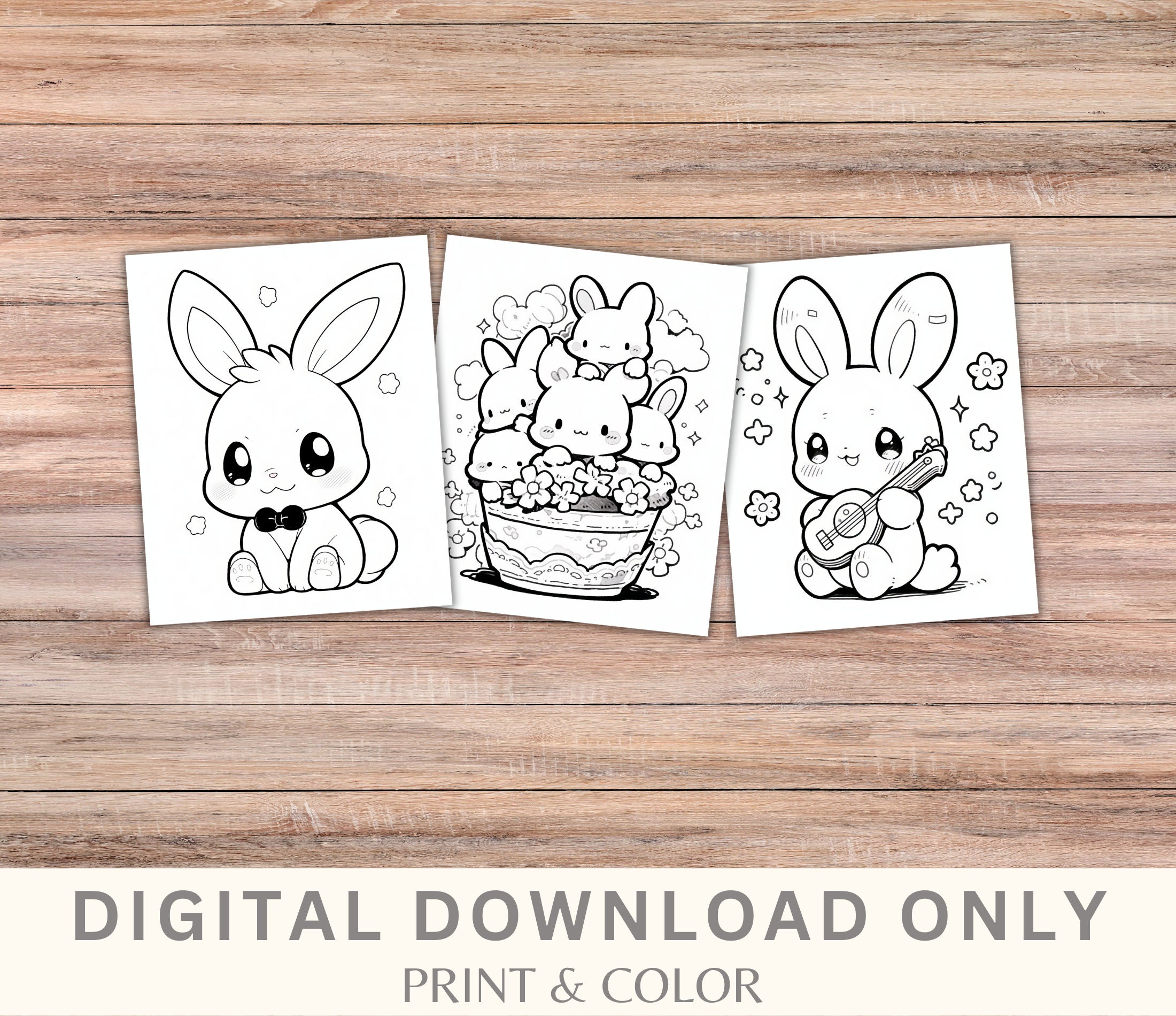 Cute Bunny Coloring Pages for Kids, Bunny Coloring Pages Printable ...