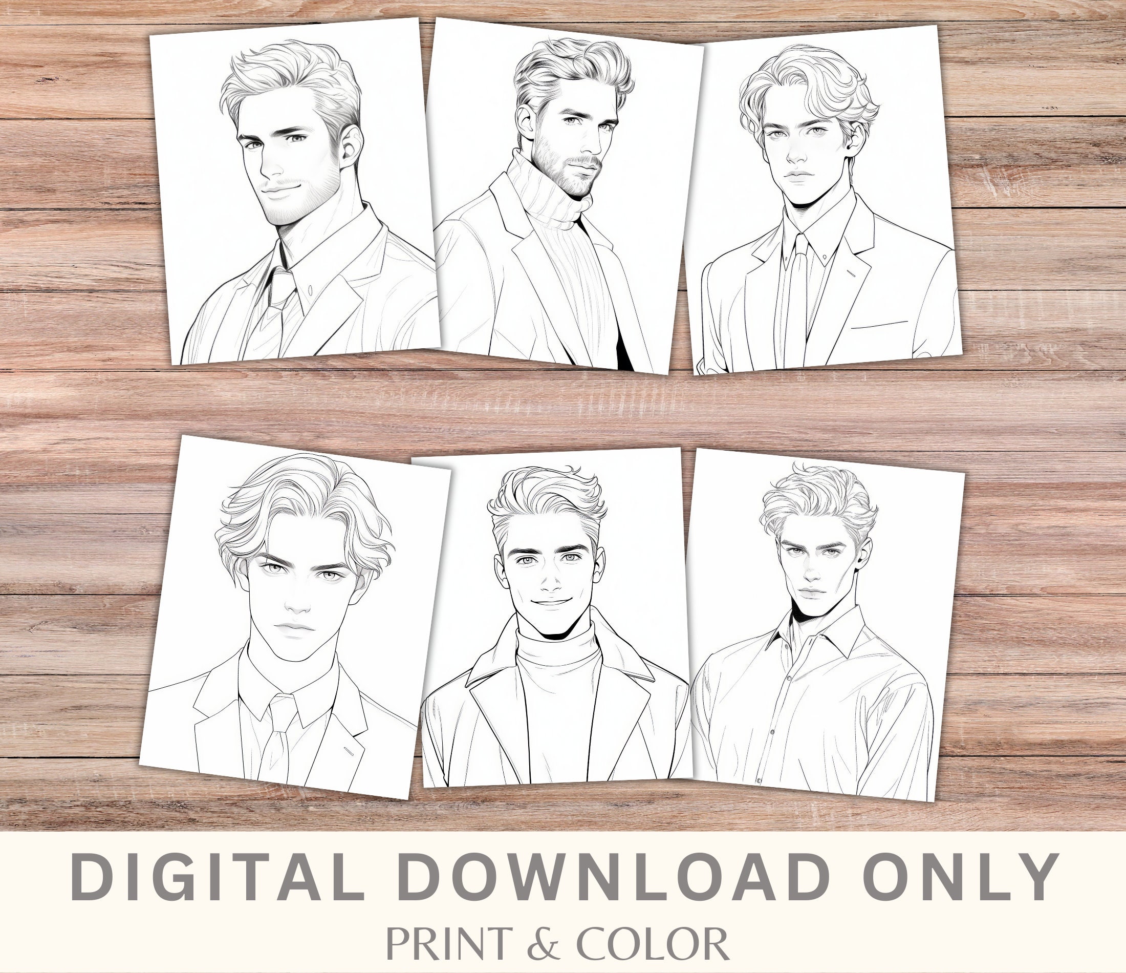 Handsome Men Coloring Pages for Adults, Men Coloring Pages Printable ...