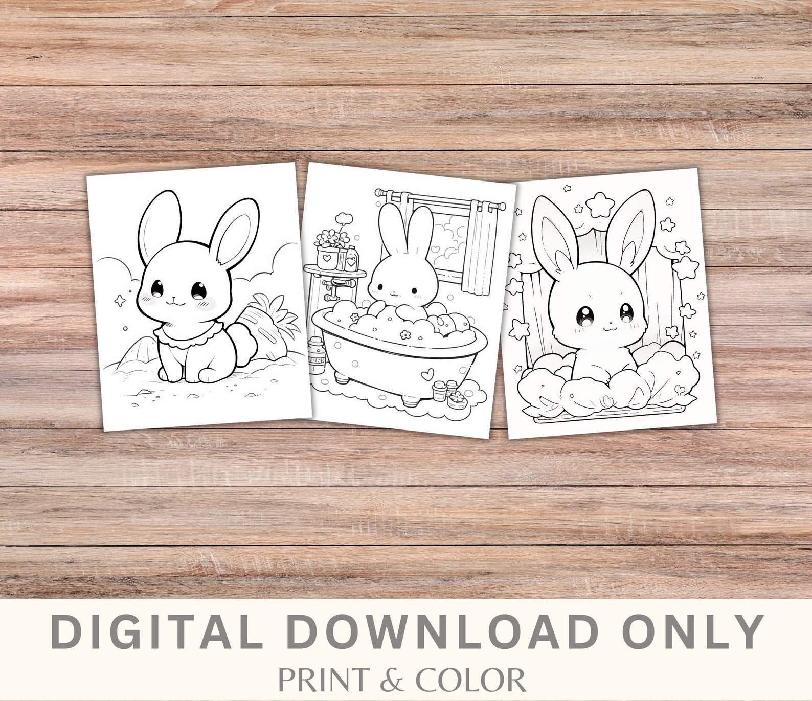 Cute Bunny Coloring Pages for Kids, Bunny Coloring Pages Printable ...