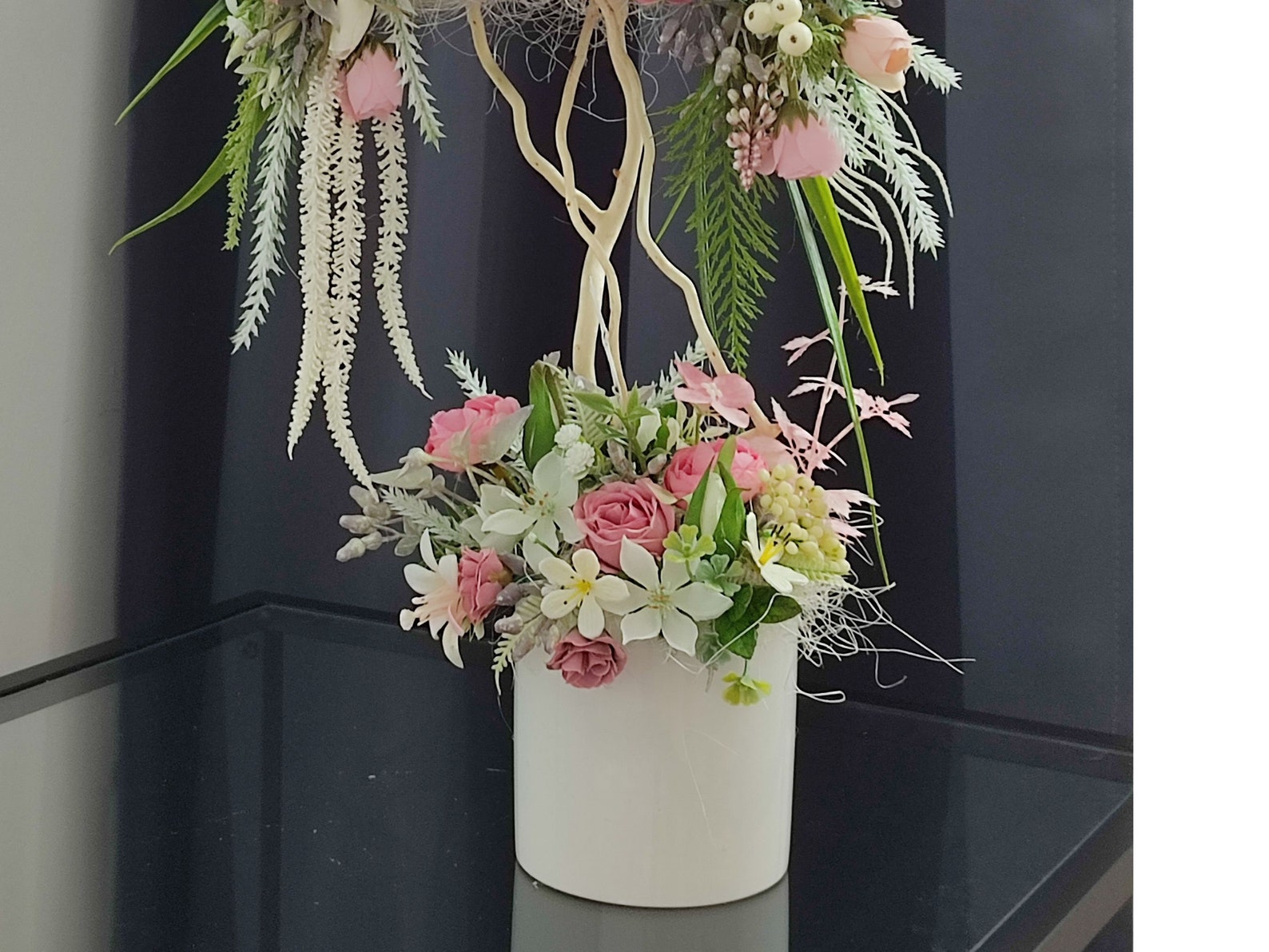 Floral Topiary ,pink Topiary ,flower Centerpiece, Flower Arrangement ...