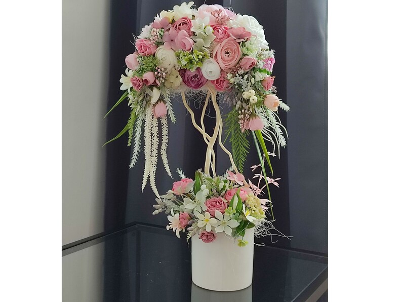Floral Topiary ,pink Topiary ,flower Centerpiece, Flower Arrangement ...