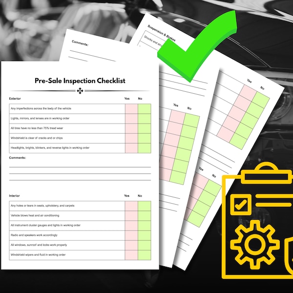 Vehicle Inspection Checklist - Etsy UK