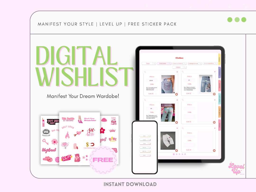 Digital Wishlist,wishlist Tracker,dream Wishlist,digital Shopping List ...