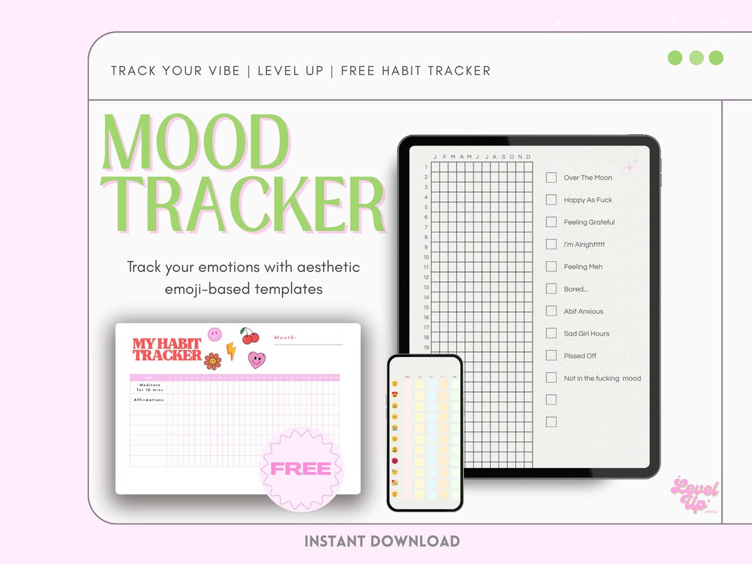 Printable Mood Tracker: Emoji & Swear Word Chart (digital Download) - Etsy