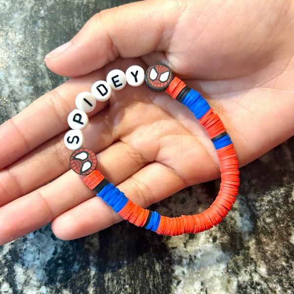 Spiderman Clay Bead Bracelet - Etsy