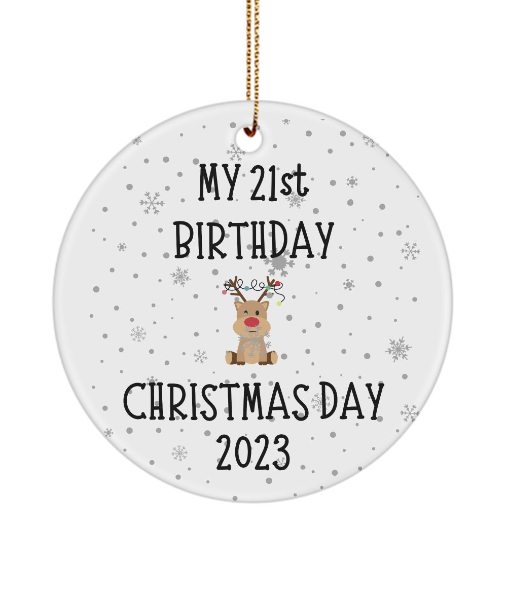 21st Birthday Christmas Ornament, Gift for 21st Christmas Birthday ...