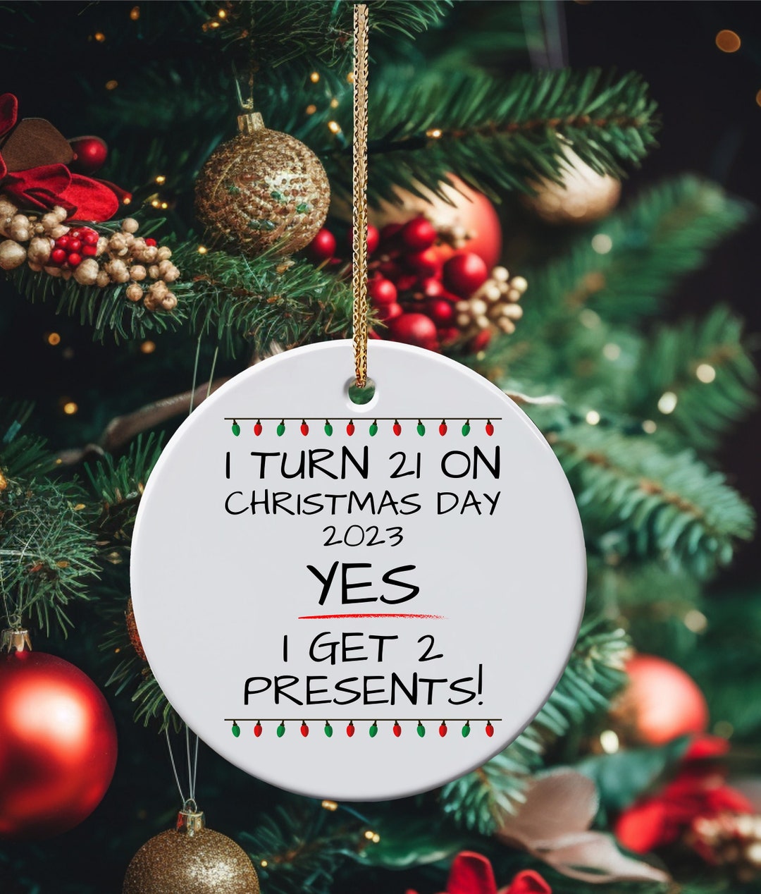 21st Birthday Christmas Ornament, 21st Birthday Christmas 2023 Gift ...